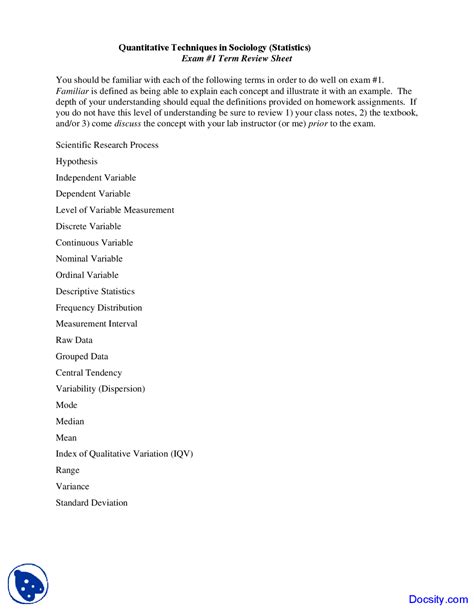 Quantitative Techniques In Sociology Quantitative Techniques Exam