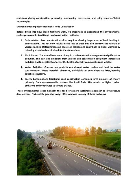 Green Highways Environmental Considerations In Indian Road