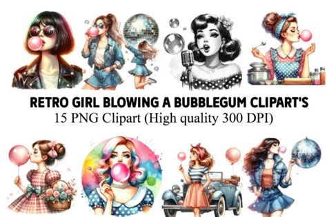 1 Vintage Bubblegum Girl Designs And Graphics