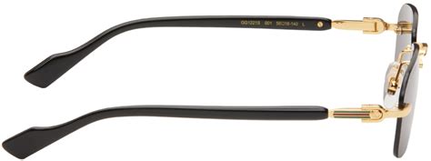Gucci Black And Gold Rimless Sunglasses Gucci