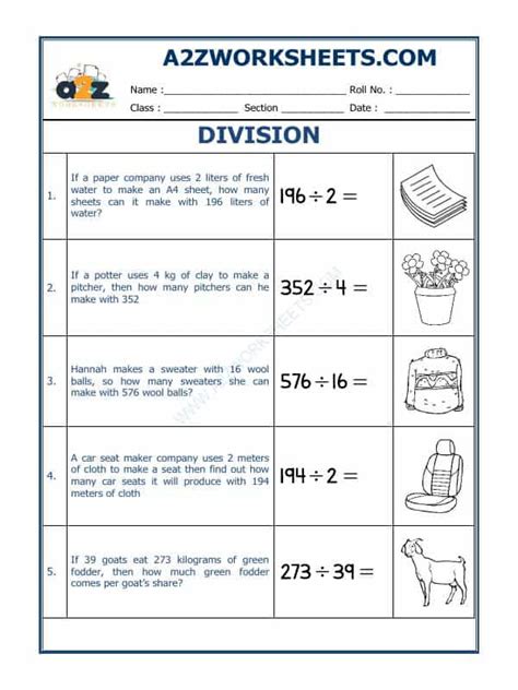 A2zworksheetsworksheet Of Lets Practice Division 04 Division Maths