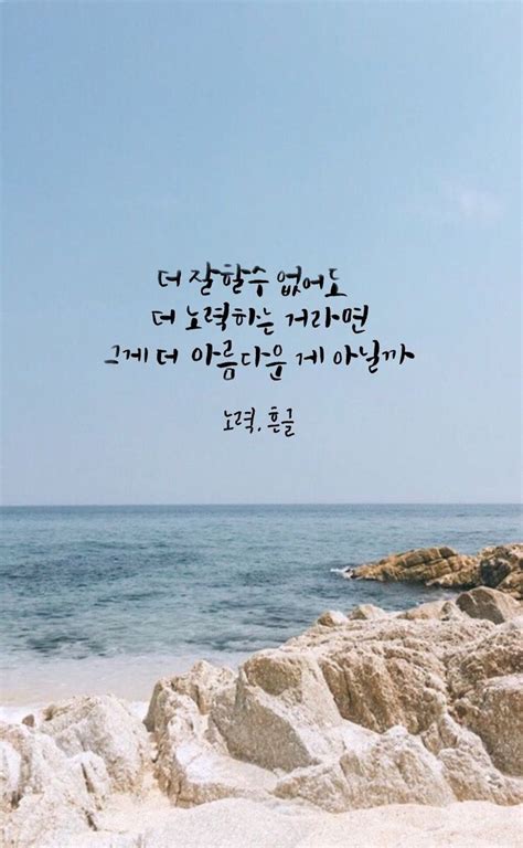 더 잘할 수 없어도 더 노력하는 거라면 그게 더 아름다운게 아닐까 노력 흔글 다이링캘리 좋은글 캘리글귀 삶의 교훈 인용구 영감을 주는 인용구 현명 인용구