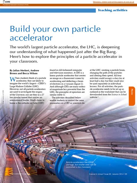 Build Your Own Particle Accelerator Pdf Particle Accelerator