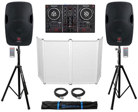 Numark Party Mix Dj Controller Wlights2 Powered 12 Speakersstands