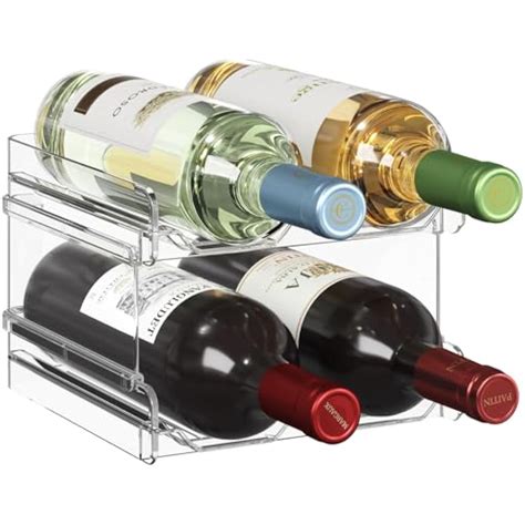 Plastic Stackable Wine Rack For Refrigerator Cabinet Countertopwine