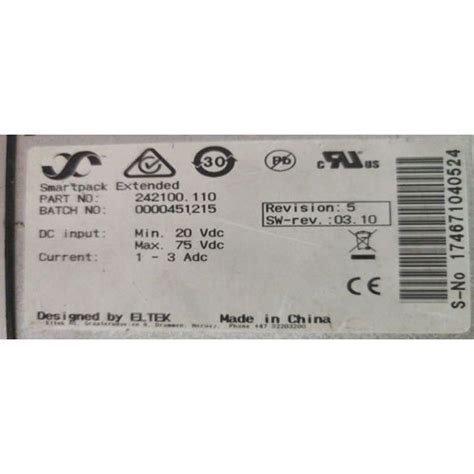 Single Eltek Smart Pack Controller Model Namenumber 24210011 At Rs