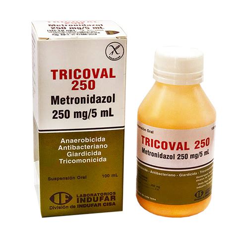 Tricoval 250mg 5ml Susp X 100ml Metronidazol— Farmacorp