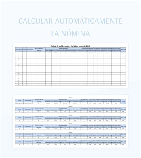 Plantilla De Excel Calcular Automáticamente La Nómina Y Hoja De Cálculo