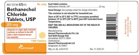 Dailymed Bethanechol Chloride Tablet
