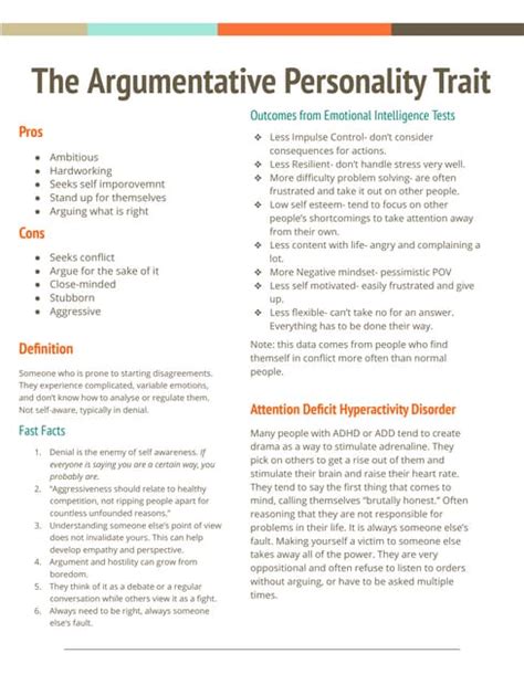 The Argumentative Personality Trait Pdf