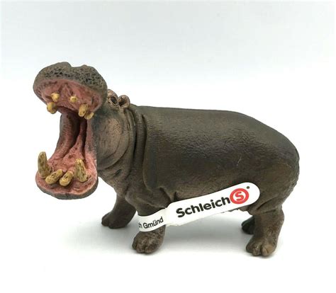 Schleich Hippo Open Mouth Figure Retired 2012 Animal Wildlife