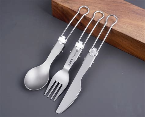 Personalized Titanium Utensil Set Portable Collapsible Pocket Sized