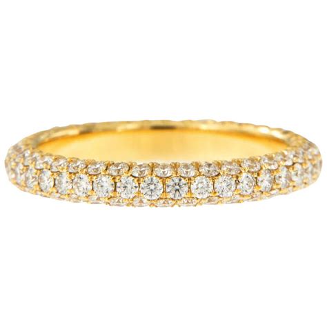 Customizable 258 Carat Diamond 18 Karat Gold Eternity Ring For Sale At