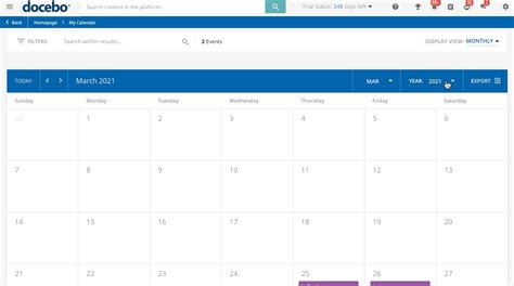 Configuring The My Calendar Feature Docebo Help And Support