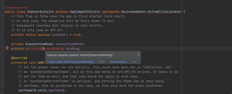 Cannot Resolve Symbol Activityscannerbinding · Issue 69 · Nordicsemiconductorandroid Nrf