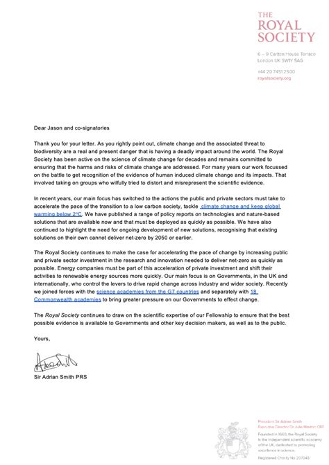 Initial Response Royal Society Fossil Fuels Letter