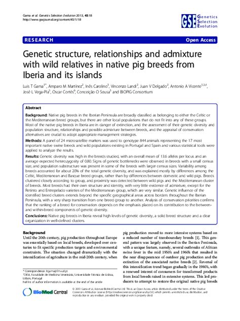 Pdf Genetic Structure Relationships And Admixture With Wild