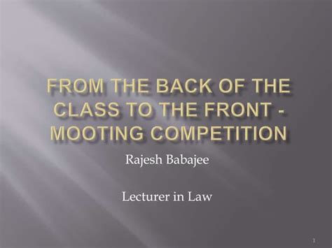 Rajesh Babajee From The Back Of The Class To The Front Pptx