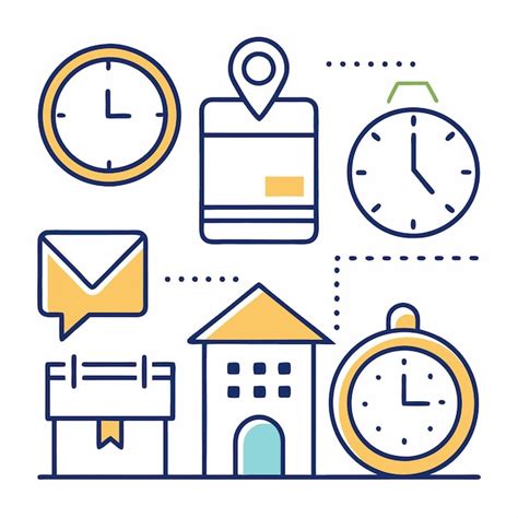 Set Of Time Management Icons Including Clocks Calendars And A House Premium Ai Generated Vector