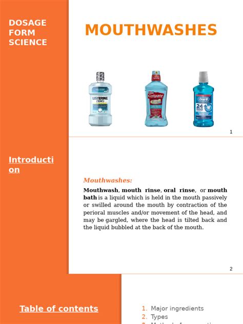 Mouthwashes 1 Pdf Mouth Medical Specialties