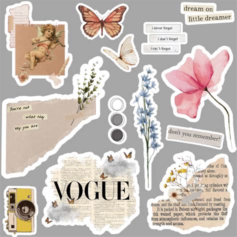 Printable Scrapbook Stickers For Diy Crafts Aesthetic Stickers