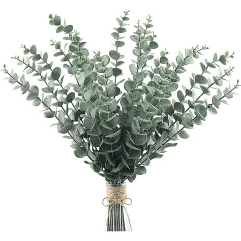 24pcs Eucalyptus Stems Set Artificial Eucalyptus Leaves Stems Faux Decor Fake Plant Branches