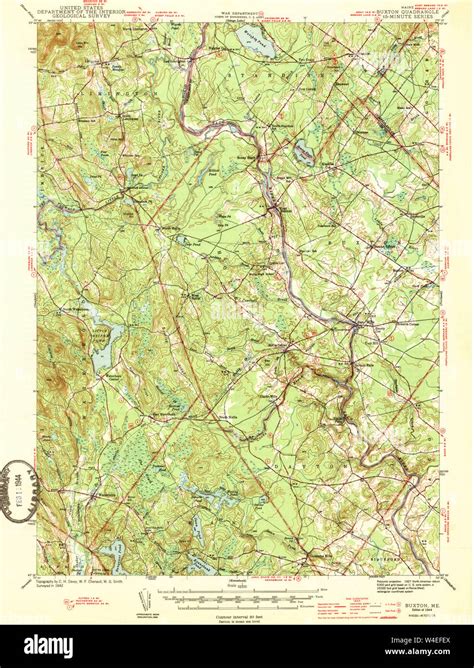 Maine Usgs Historical Map Buxton 460275 1944 62500 Restoration Stock