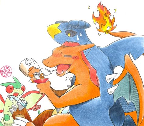 Charizard Garchomp And Flygon Pokemon Drawn By 0bon Danbooru