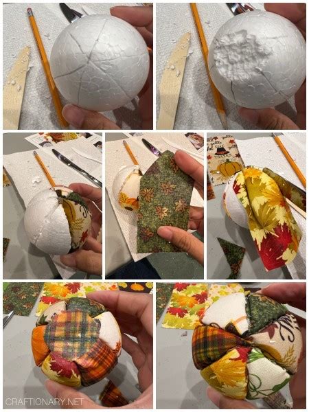 Make Fabric Styrofoam Pumpkins Crafts Craftionary