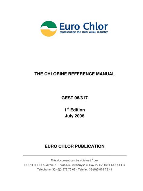 Euro Chlor Reference Manual Pdf Chemical Substances Materials