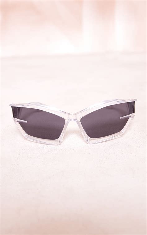 Clear Angular Sporty Visor Sunglasses Accessories Plt