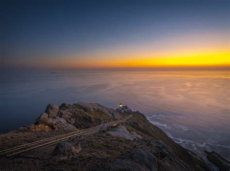 Point Reyes Lighthouse Sunset Dusk Crescent Moon Sunset Fine Art
