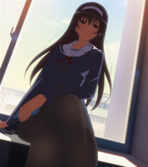 Safebooru 1girl Black Hair Black Legwear Blush Hands Kasumigaoka