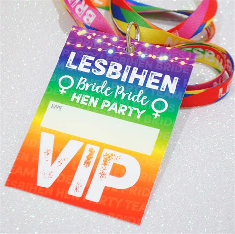 Lesbihen ® Vip Pass Hen Party Lanyards ~ Lesbiangay Hen Party Favours