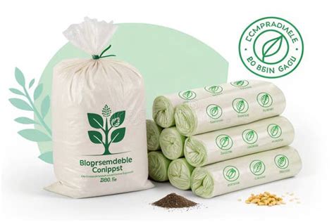 Biodegradable Compost Bin Bag Pack Stock Illustration Illustration Of