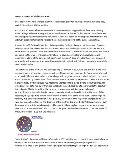 History Of The Atom Essay Pdf Atomic Nucleus Atoms