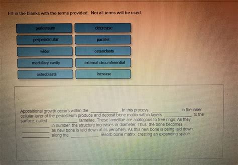 Solved Fill In The Blanks With The Terms Provided Not All