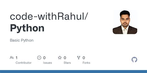 GitHub Code WithRahul Python Basic Python