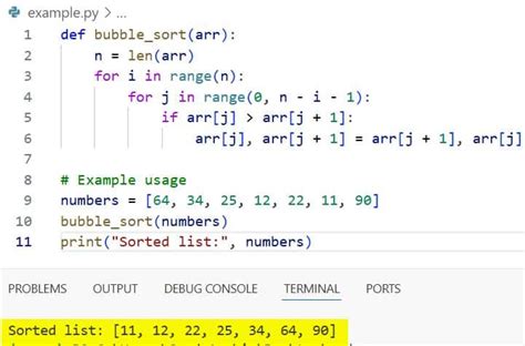 Bubble Sort Program In Python