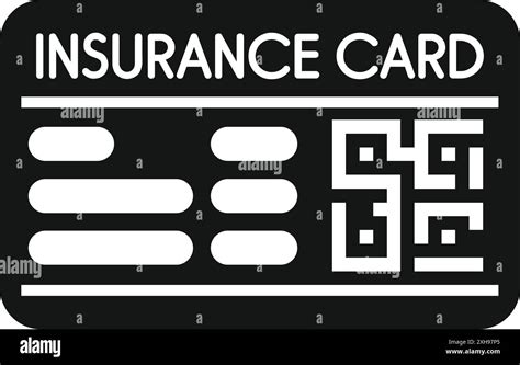 Black Icon Of An Insurance Card With A Qr Code Representing Health Insurance And Medical