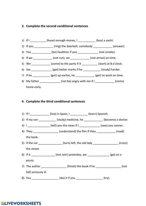 Ix Conditionals Worksheet Live Worksheets