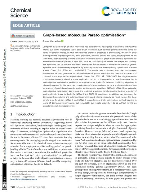 Pdf Graph Based Molecular Pareto Optimisation