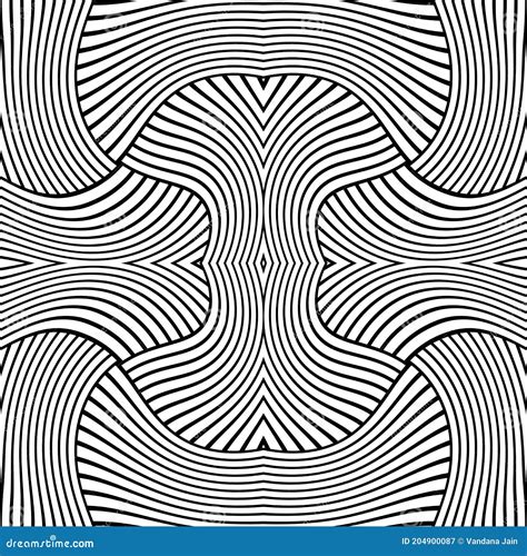 Abstract Pattern Of Wavy Stripes Or Rippled 3d Relief Black And White Lines Background Vector