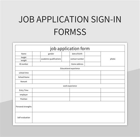 Free Application Formss Templates For Google Sheets And Microsoft Excel