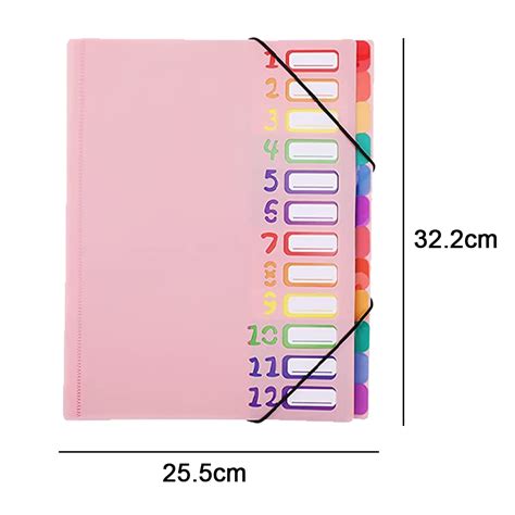 Rainbow Classification Folder Multi Layer A4 Information Book File Storage 12 Layer Rainbow