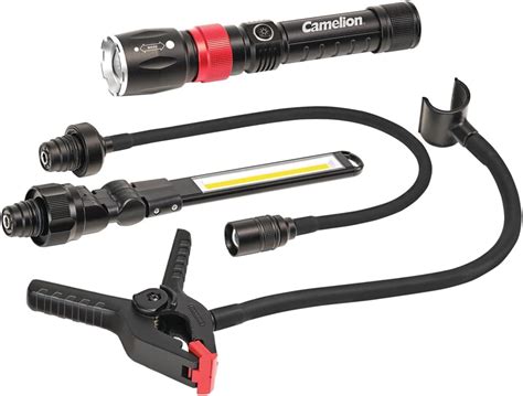 Camelion 3 In 1 Led Flashlight Kit Rechargeable Flashlight Work Light And Flexible Light