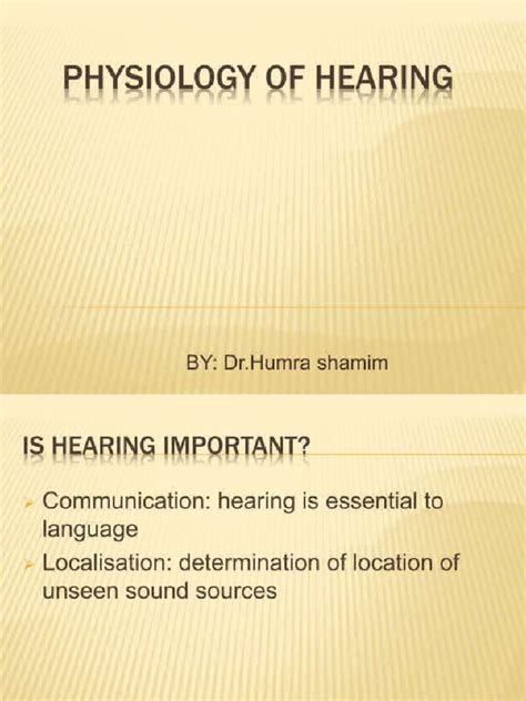 Physiology Of Hearing Pdf