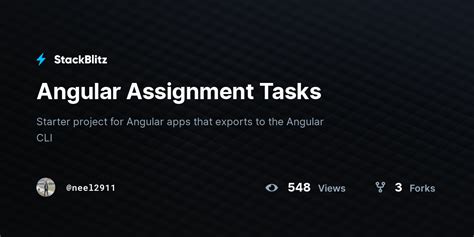 Angular Assignment Tasks Stackblitz