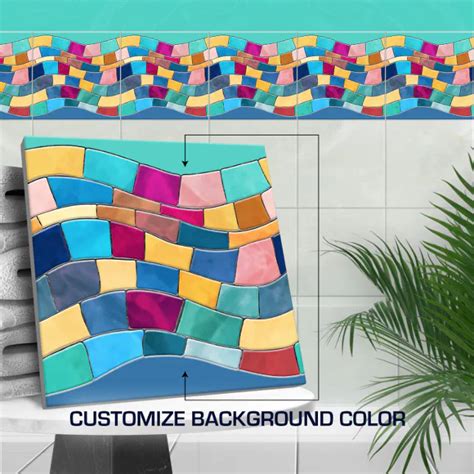Seamless Colorful Mosaic Wave Ceramic Tile Zazzle