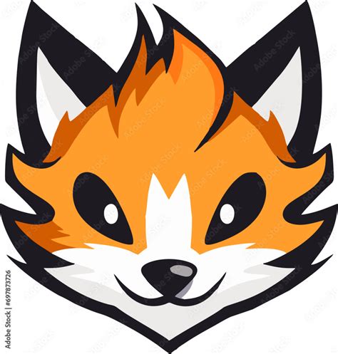 Cute Fox Face Illustration Fox Face Kawaii Chibi Vector Drawing Style Fax Face Cartoon Stock